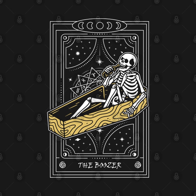 Tarot Card Funny Skeleton The Boozer - Skeleton Funny - T-Shirt | TeePublic