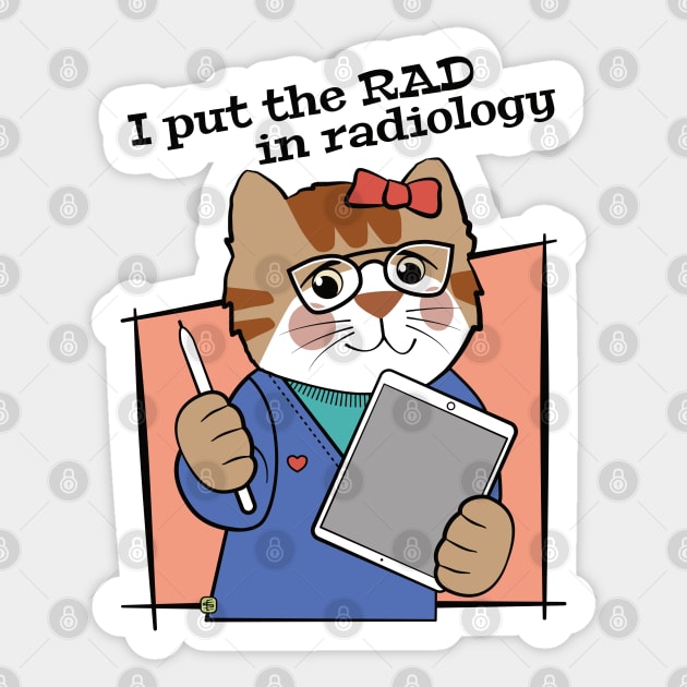 Rad Radiology Cute Cat - Radiologist - Sticker | TeePublic