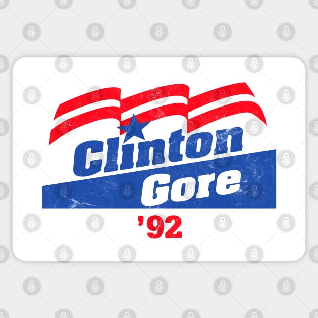 Clinton & Gore 92 / Vintage Election Pin - Bill Clinton Swag - Sticker ...
