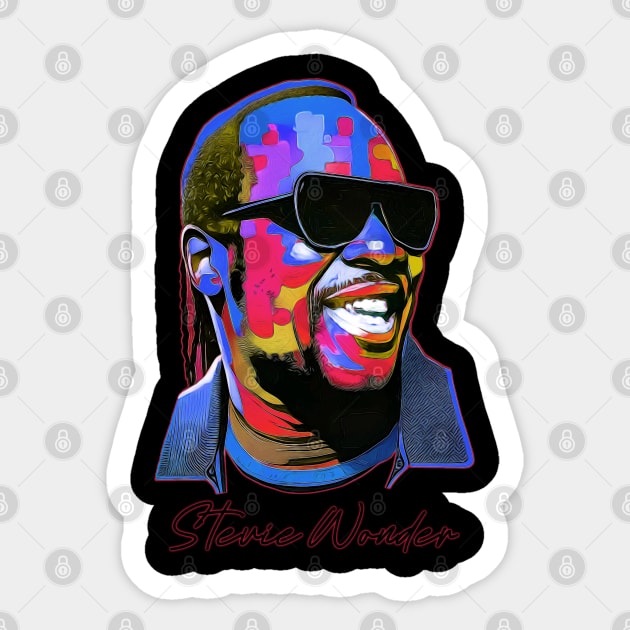 Stevie Wonder Pop Art style - Stevie Wonder - Sticker | TeePublic