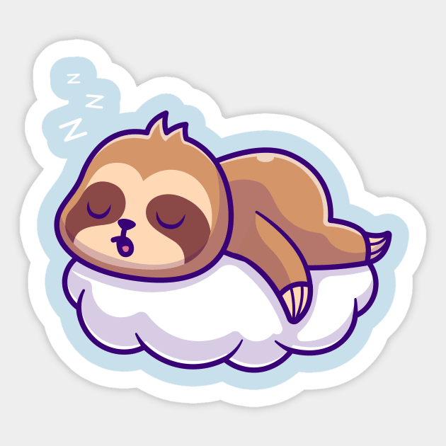 sleeping sloth cartoon