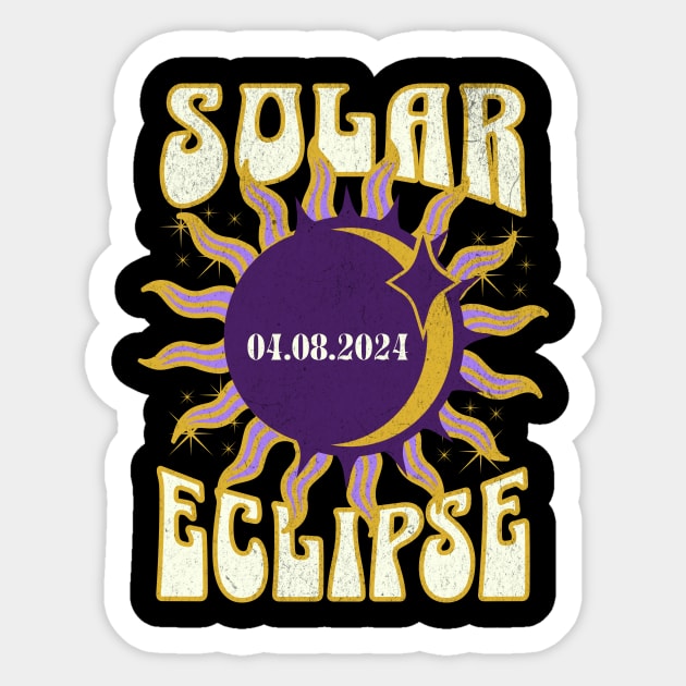 Solar Eclipse Vintage - Solar Eclipse 2024 - Sticker | TeePublic