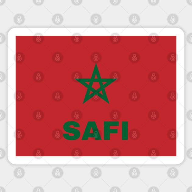 Safi City in Moroccan Flag - Flag Of Morocco - Sticker | TeePublic