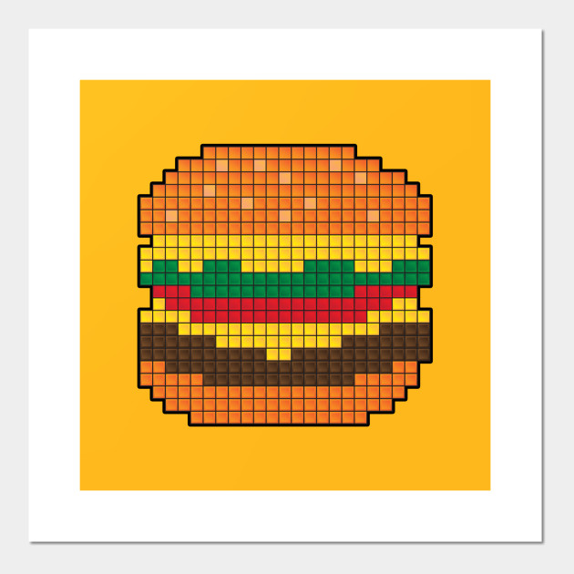 8-Bit Burger - Burger - Posters and Art Prints | TeePublic