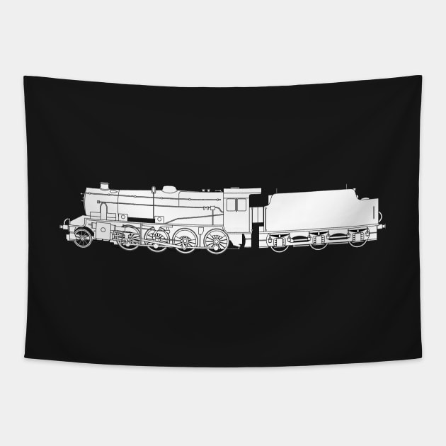 LMS Stanier 8F 2-8-0 line drawing - Train - Tapestry | TeePublic
