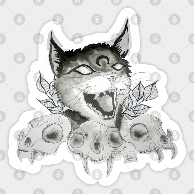 Wild cat - Cat - Sticker | TeePublic