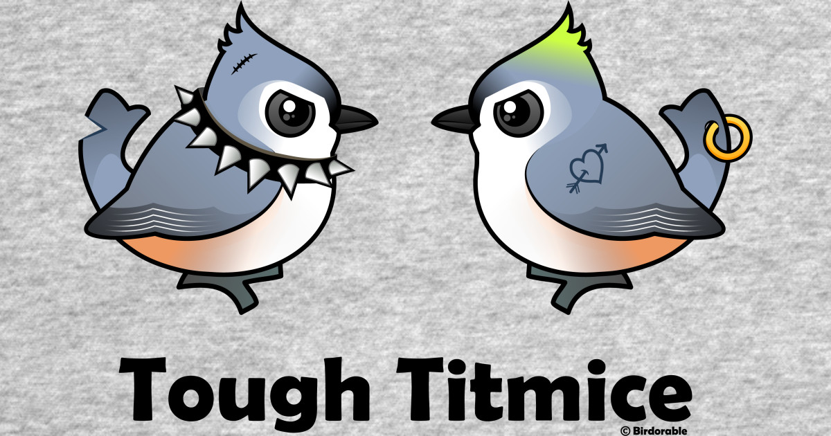 Funny Cartoon Tufted Tough Titmice Birds - Titmouse - T-Shirt | TeePublic