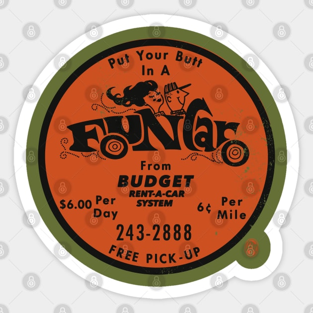 Vintage Budget Fun Car - Vintage - Sticker | TeePublic