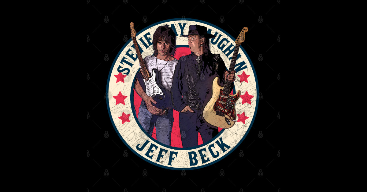 Jeff Beck and Stevie Ray Vaughan, circa 1989 - Guitar Player - Sticker ...