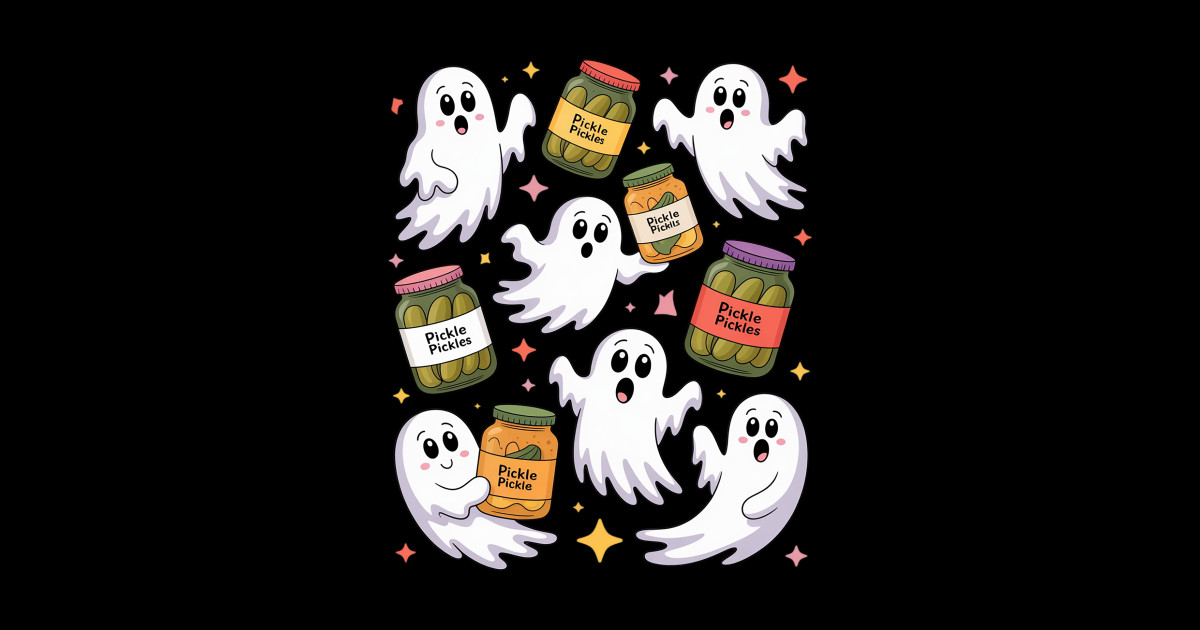 Ghost Canned Pickles Cute Ghost Pickle Jar Canning Season - Ghost Canned Pickles Cute Ghost ...