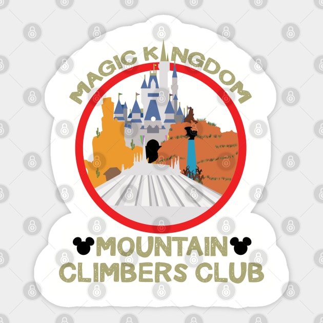 Magic Kingdom Mountain Climbers Club - Magic Kingdom - Sticker | TeePublic