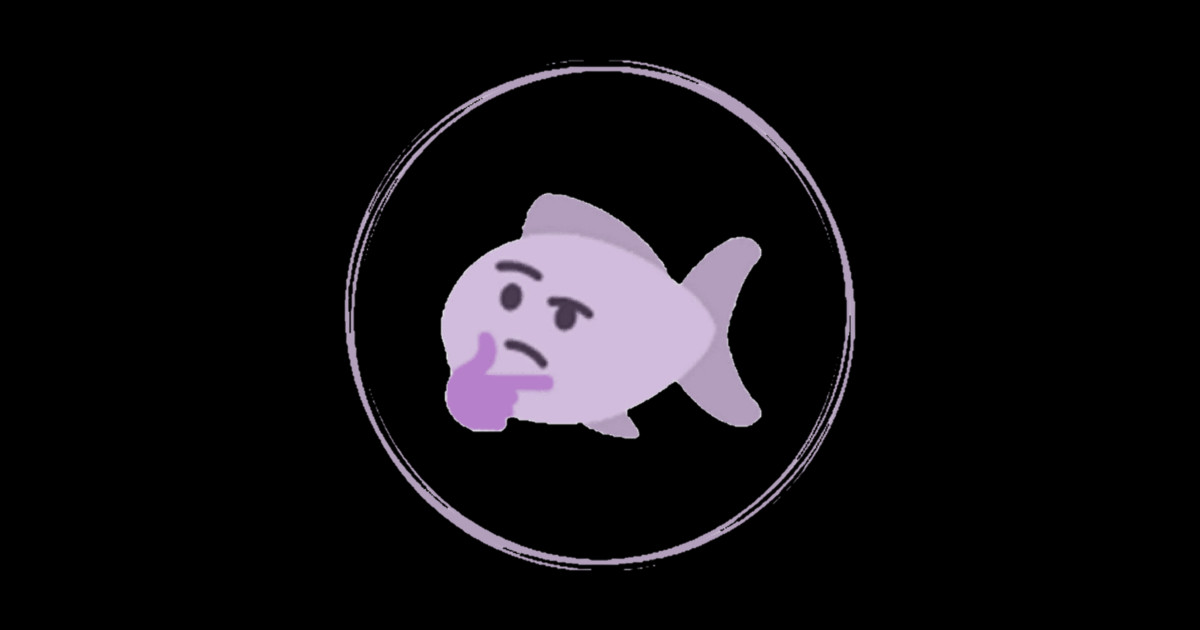 Thinking Fish Emoji Pink - Emoji - Sticker | TeePublic