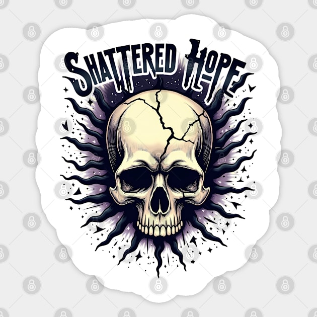 Shattered Hope Skull - Skull Art Design - Sticker | TeePublic