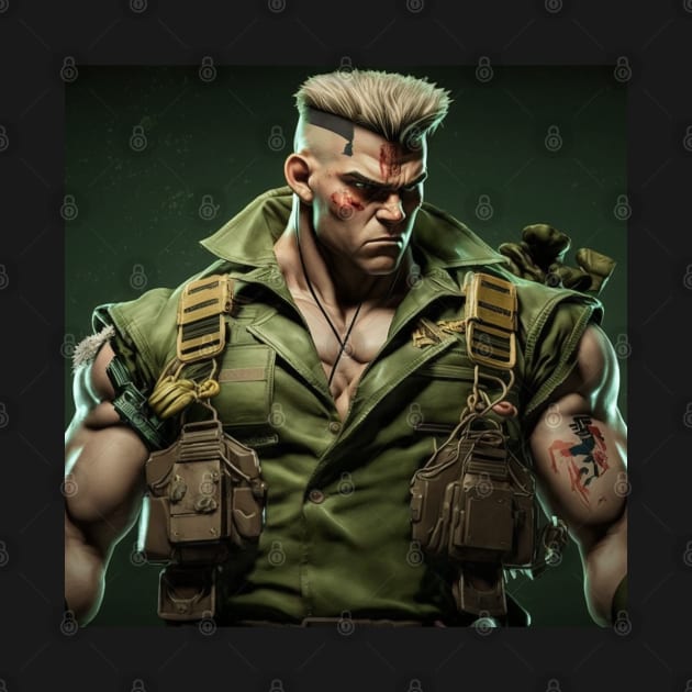 Guile Street Fighter Original Artwork - Street Fighter - T-Shirt ...