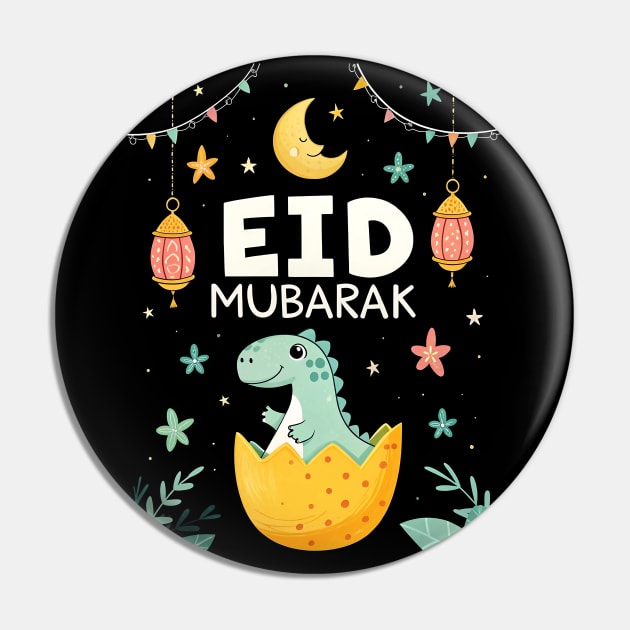 Cute Baby Dinosaur Eid Alfitr 2025 Mubarak Muslim For kids - Ramadan ...