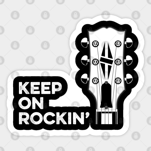 Keep On Rockin' - Guitar - Sticker | TeePublic