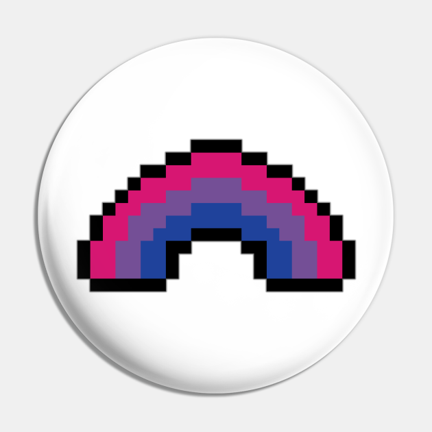 Pixel Rainbow Design in Bisexual Pride Flag Colors - Bisexual Pride ...