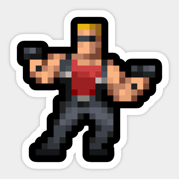 Duke Nukem low-res pixelart - Duke Nukem - Sticker | TeePublic
