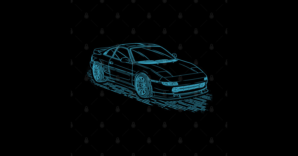 Toyota MR2 SW20 Lineart Blueprint - Toyota Mr2 - Posters and Art Prints ...