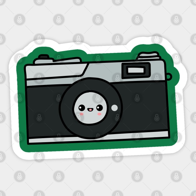 Cute kawaii camera art - Kawaii - Sticker | TeePublic