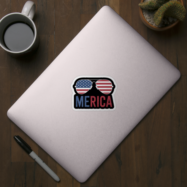 Merica USA American Flag - Independence Day - Sticker | TeePublic