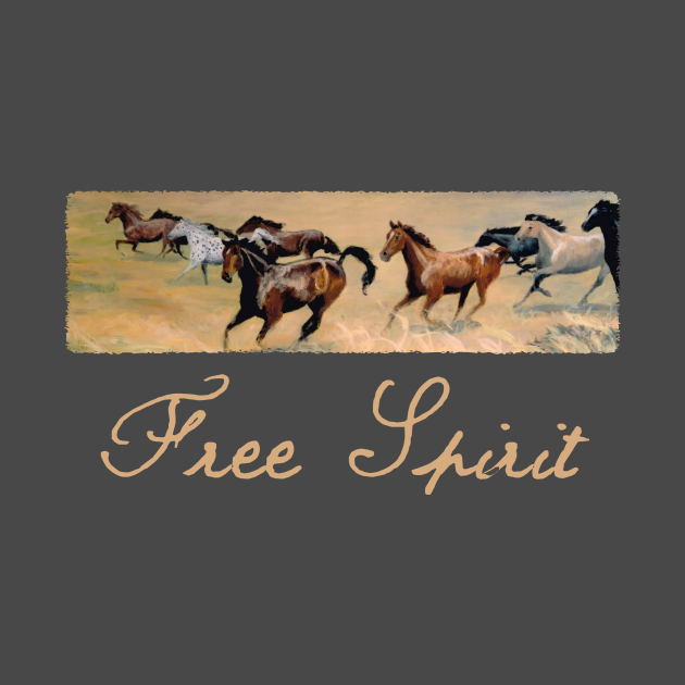 Free Spirit Horses Running - Horse Lover - T-Shirt | TeePublic