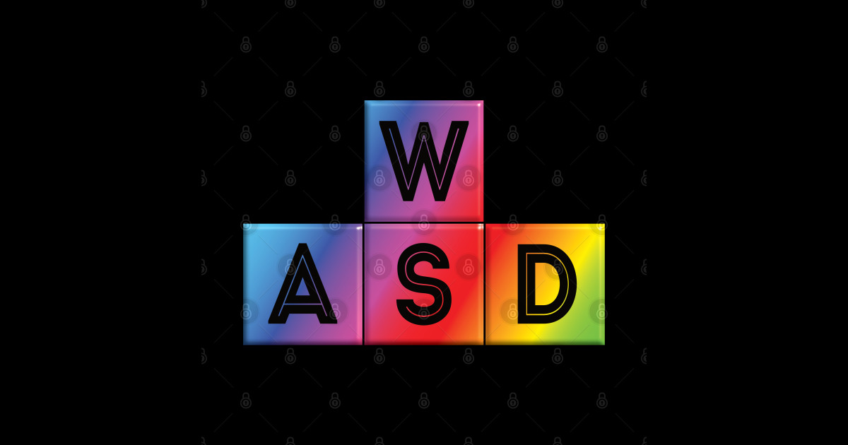 WASD colored pc gamer keyboard - Wasd Colored - Sticker | TeePublic