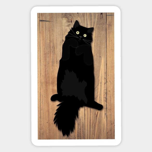 Black Cat Sprawl - Black Cat - Sticker | TeePublic
