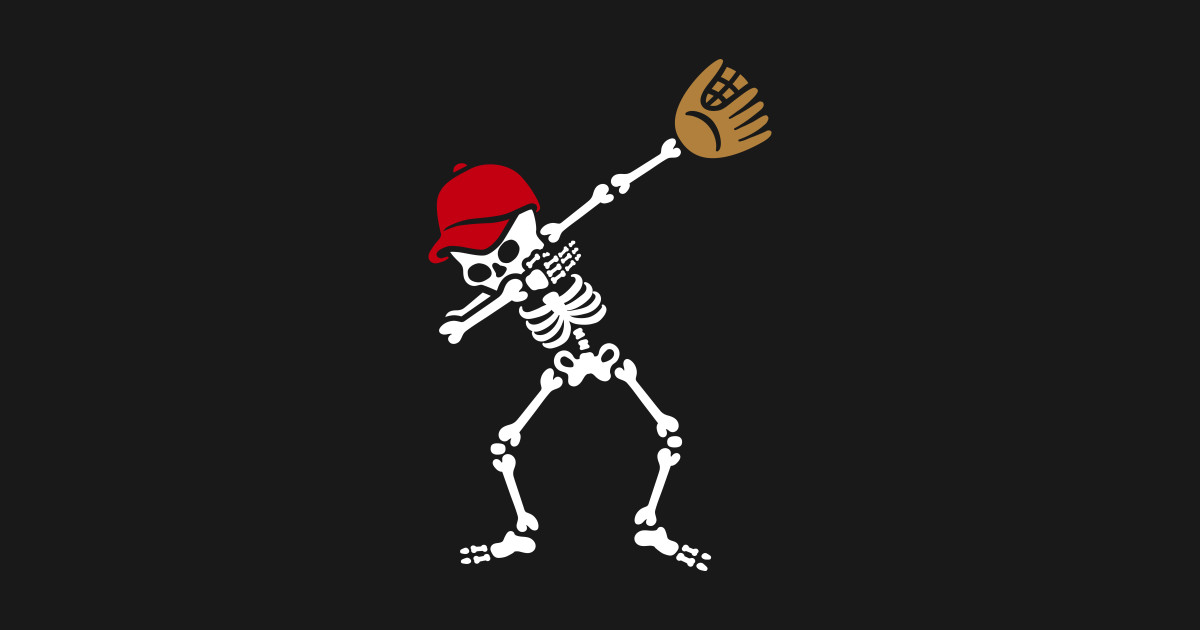 Dab dabbing skeleton baseball / softball - Skeleton - T-Shirt | TeePublic