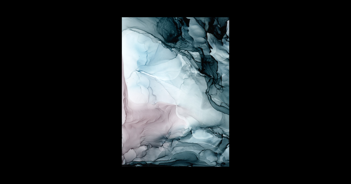 Blush and Tides Abstract Ocean Flow - Ink - Sticker | TeePublic