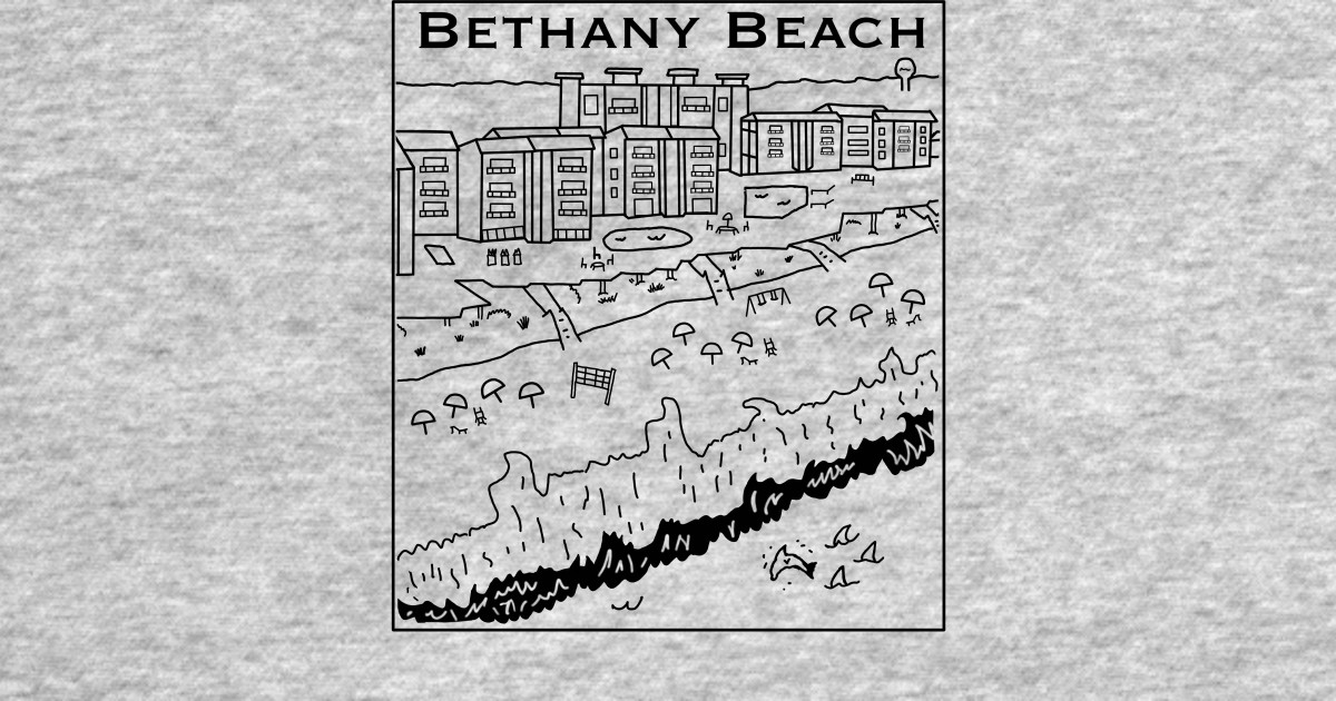 Bethan Beach Coastline - Bethany Beach - T-Shirt | TeePublic