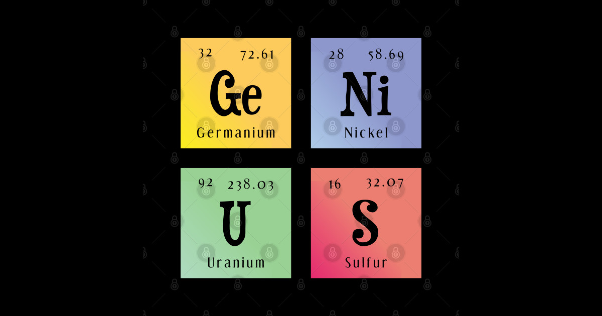 Genius | Periodic Table of Elements - Genius Periodic Table - Sticker ...