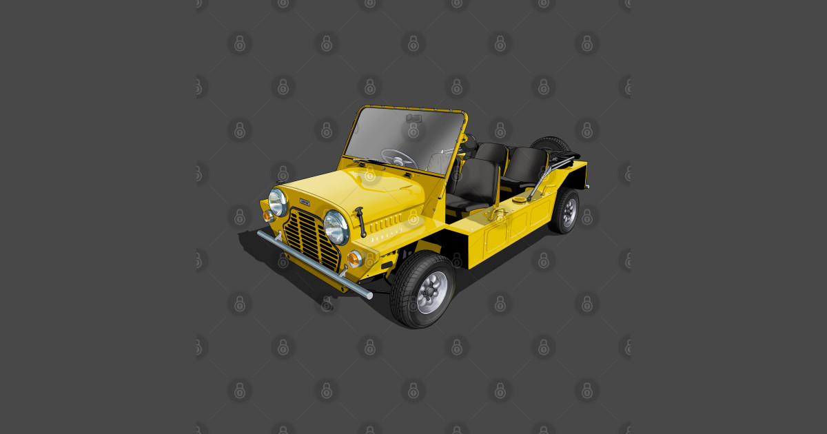 Austin Mini Moke in yellow - Mini Moke - T-Shirt | TeePublic