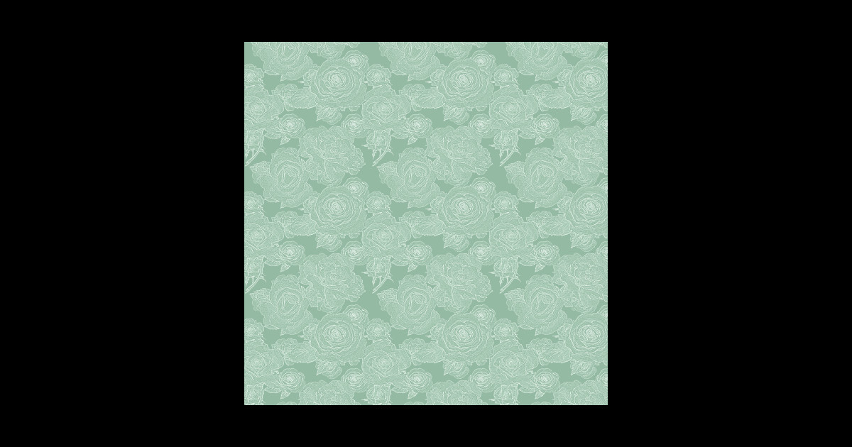 Sage green decorative abstract roses pattern - Sage - Sticker | TeePublic