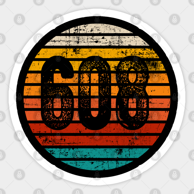 Distressed Vintage Sunset 608 Area Code - 608 Area Code - Sticker ...