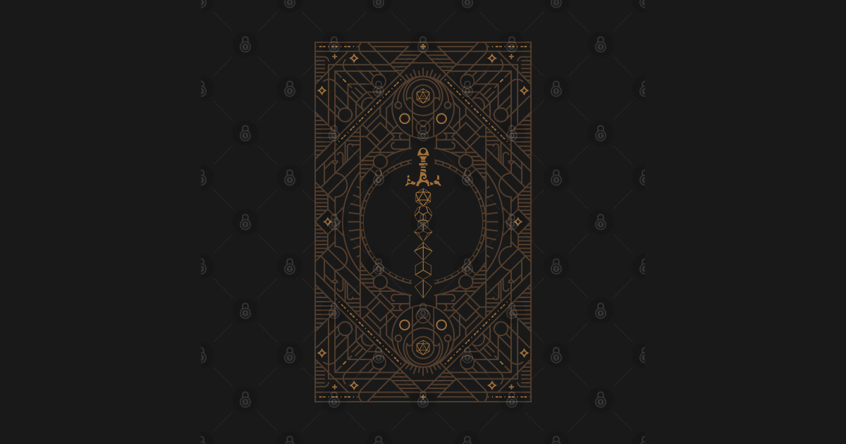 Polyhedral Dice Sword Vintage Minimalist Geometry - Dungeons And ...