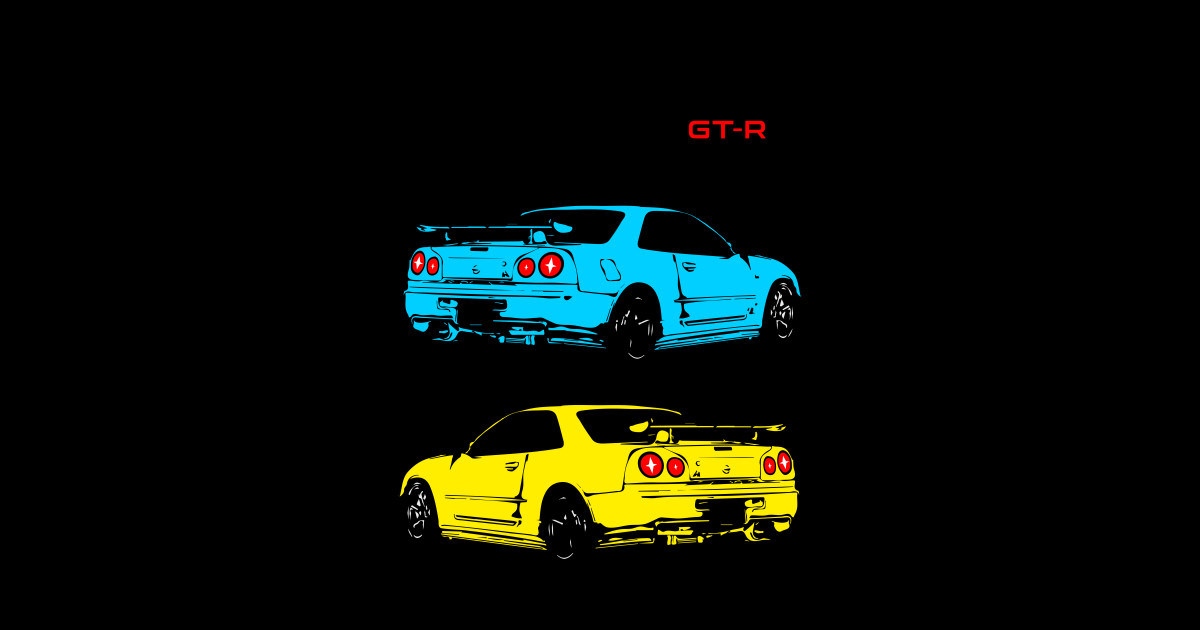 GTR Blue & Yellow - Jdm - Sticker | TeePublic