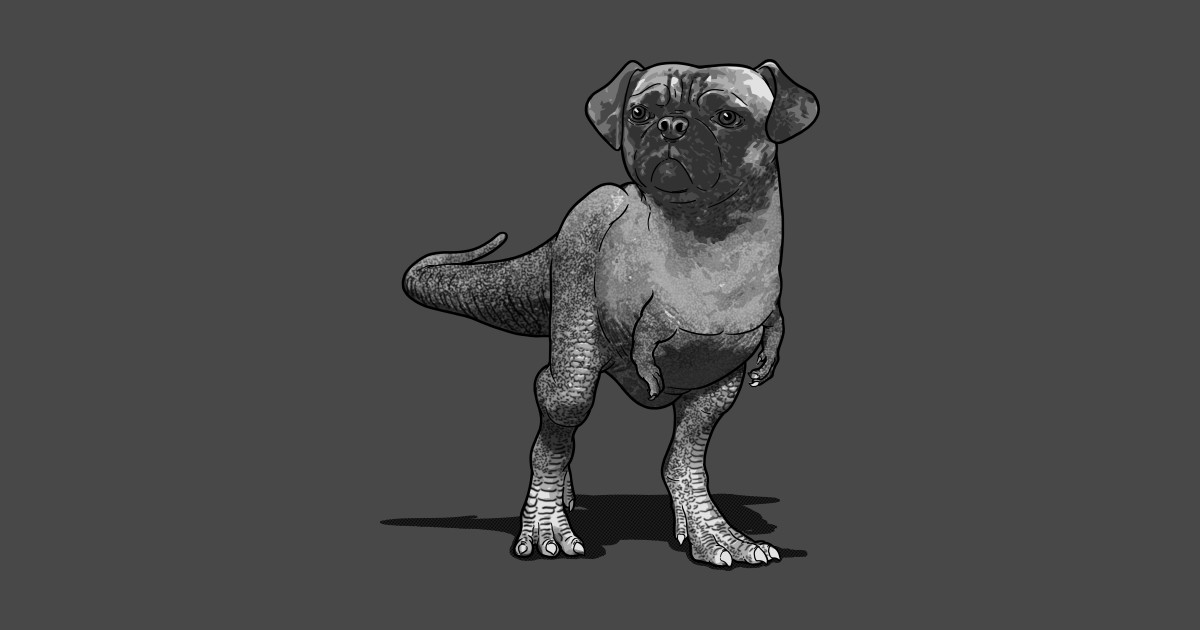 Pugussaurus Rex. - Pugs - T-Shirt | TeePublic