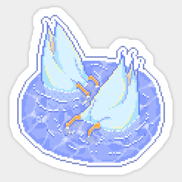 two meme ducks in the pond - Ducks Funny - Sticker | TeePublic