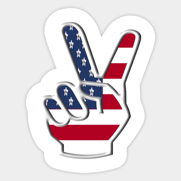 Peace Sign With American Flag - Peace Sign - Sticker | TeePublic