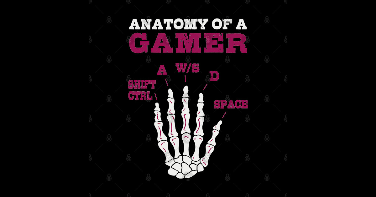 Anatomy Of A Gamer - Anatomy Of A Gamer - Sticker | TeePublic