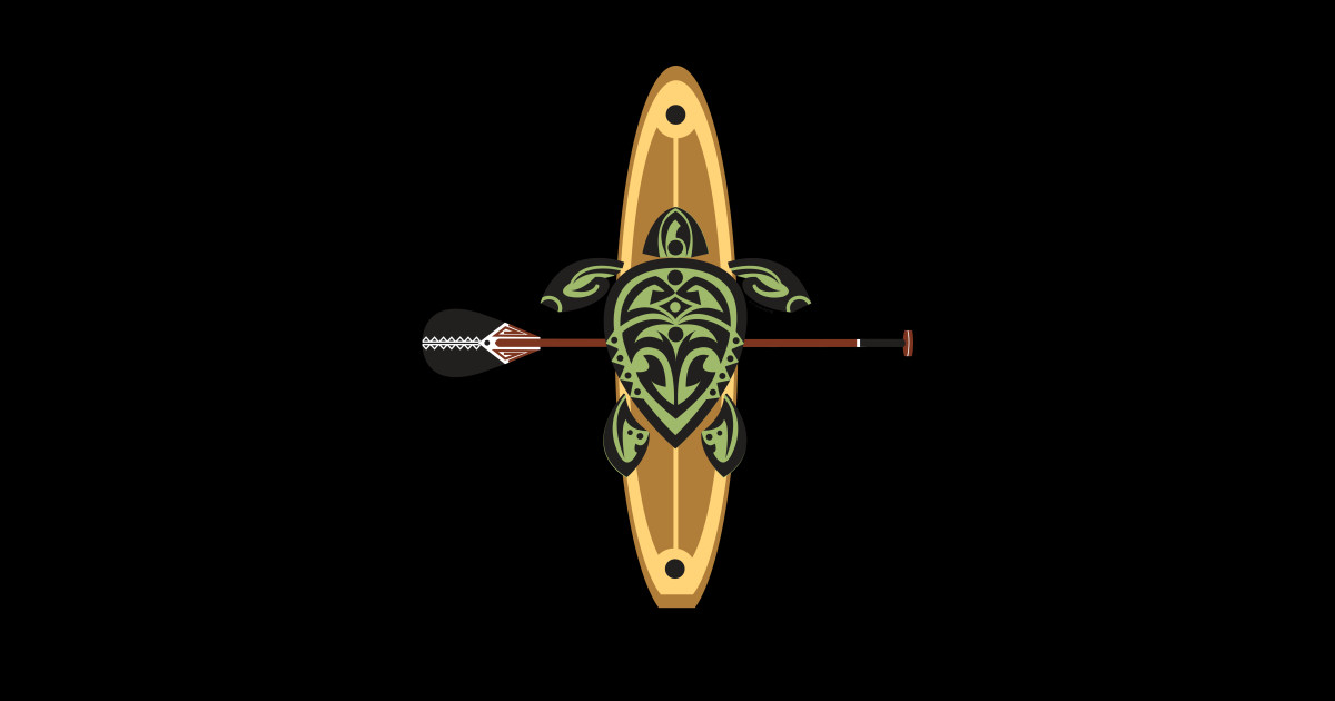 Black & Green Tribal Turtle Stand-Up Wave Rider / Maui - Cayman Islands ...