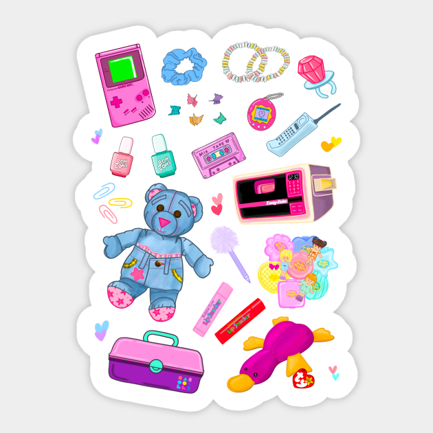 90’s vintage retro childhood nostalgia aesthetic print - 90s - Sticker ...