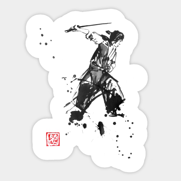 cutting samurai - Samurai - Sticker | TeePublic