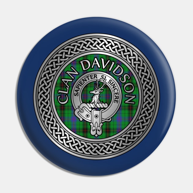 Clan Davidson Crest & Tartan Knot - Davidson - Pin | TeePublic