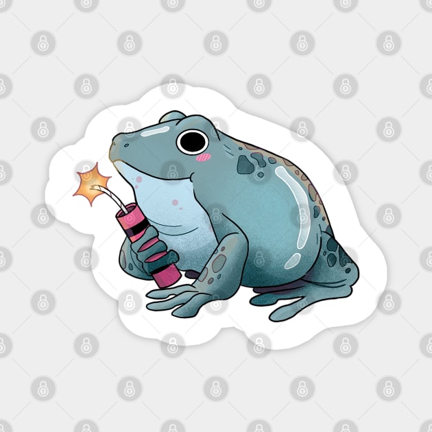Frog Toad Ribbit with TNT dynamite stick - Frog Sticker - Magnet ...