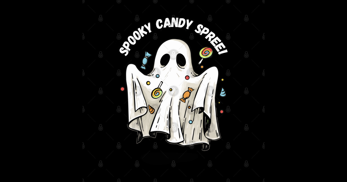 Spooky Candy Spree! Halloween ghost. - Halloween Ghost - Sticker ...
