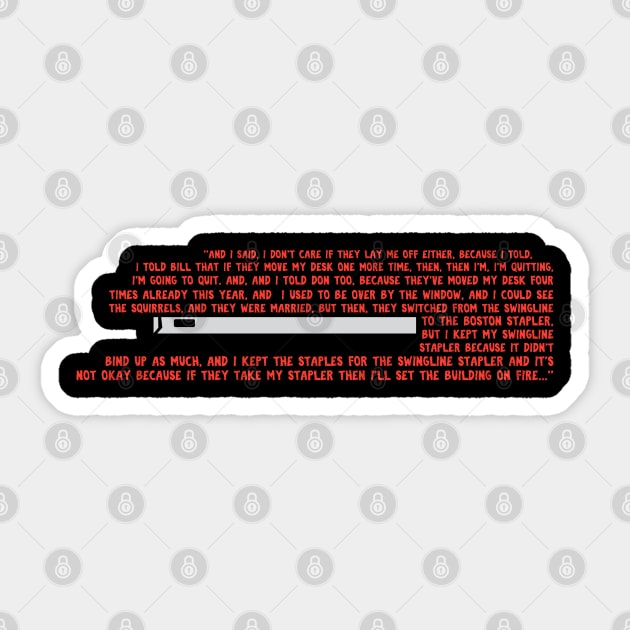 Red Swingline Stapler - Office Space - Sticker | TeePublic