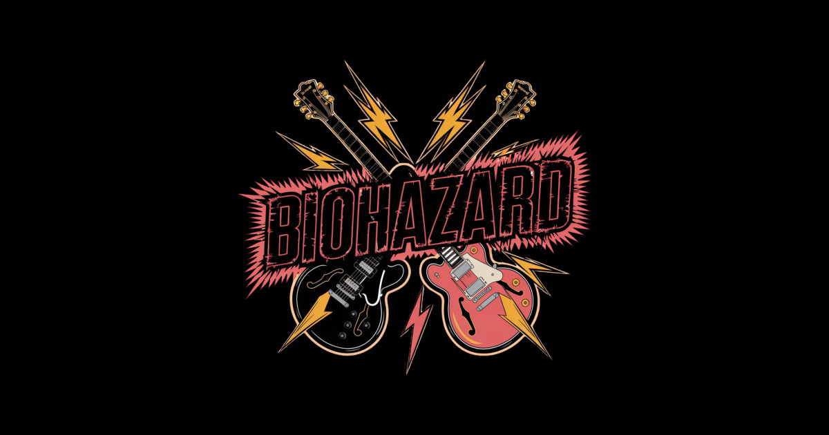 Biohazard Electric Lightning Guitars - Band - Sticker | TeePublic