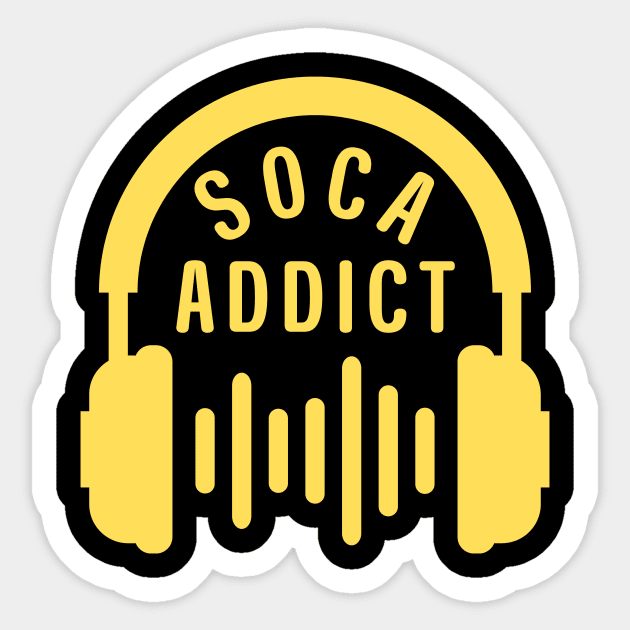 Soca Addict Headphones - Soca - Sticker | TeePublic